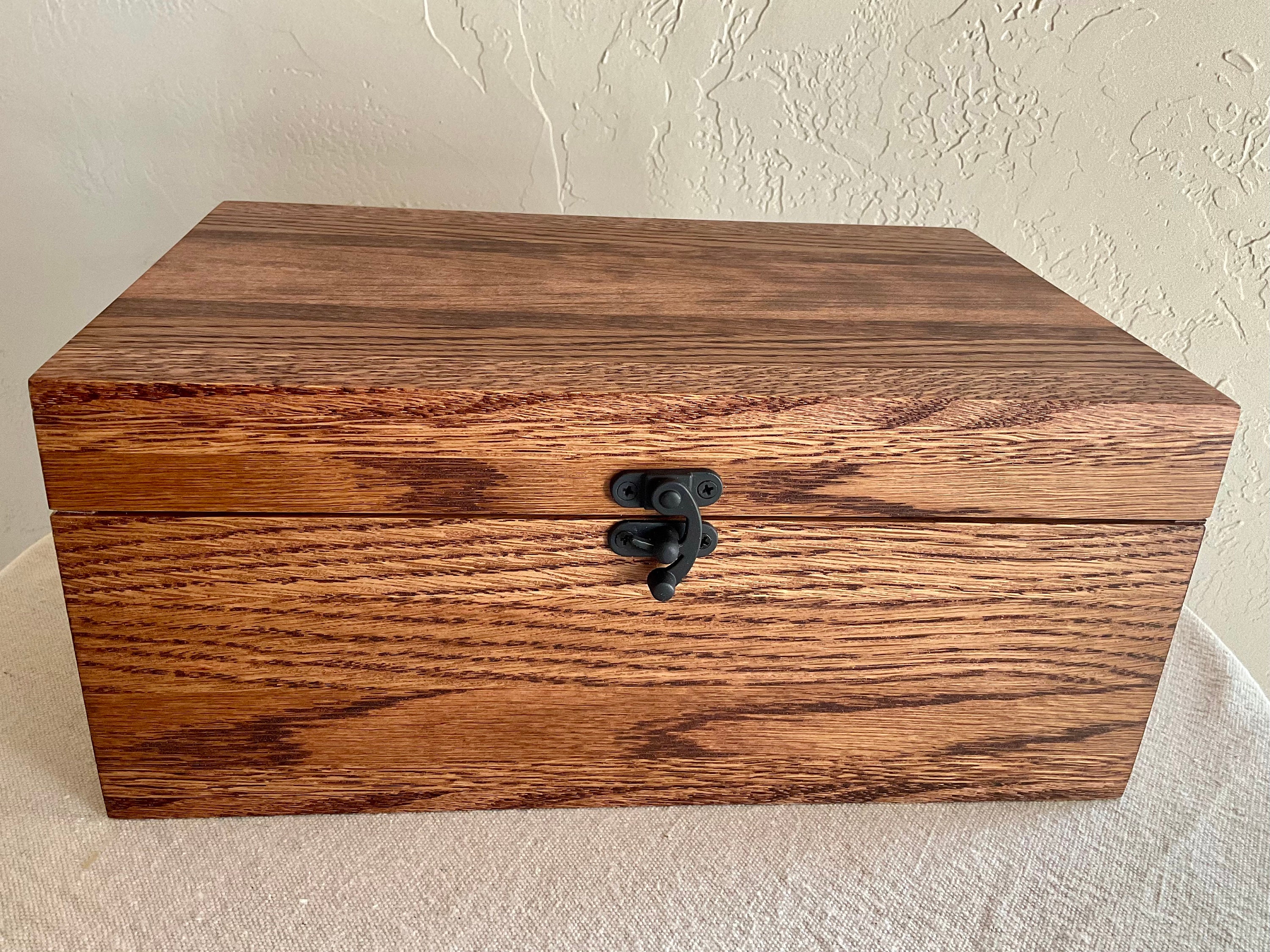 Red Oak and Cherry Keepsake Box - Etsy