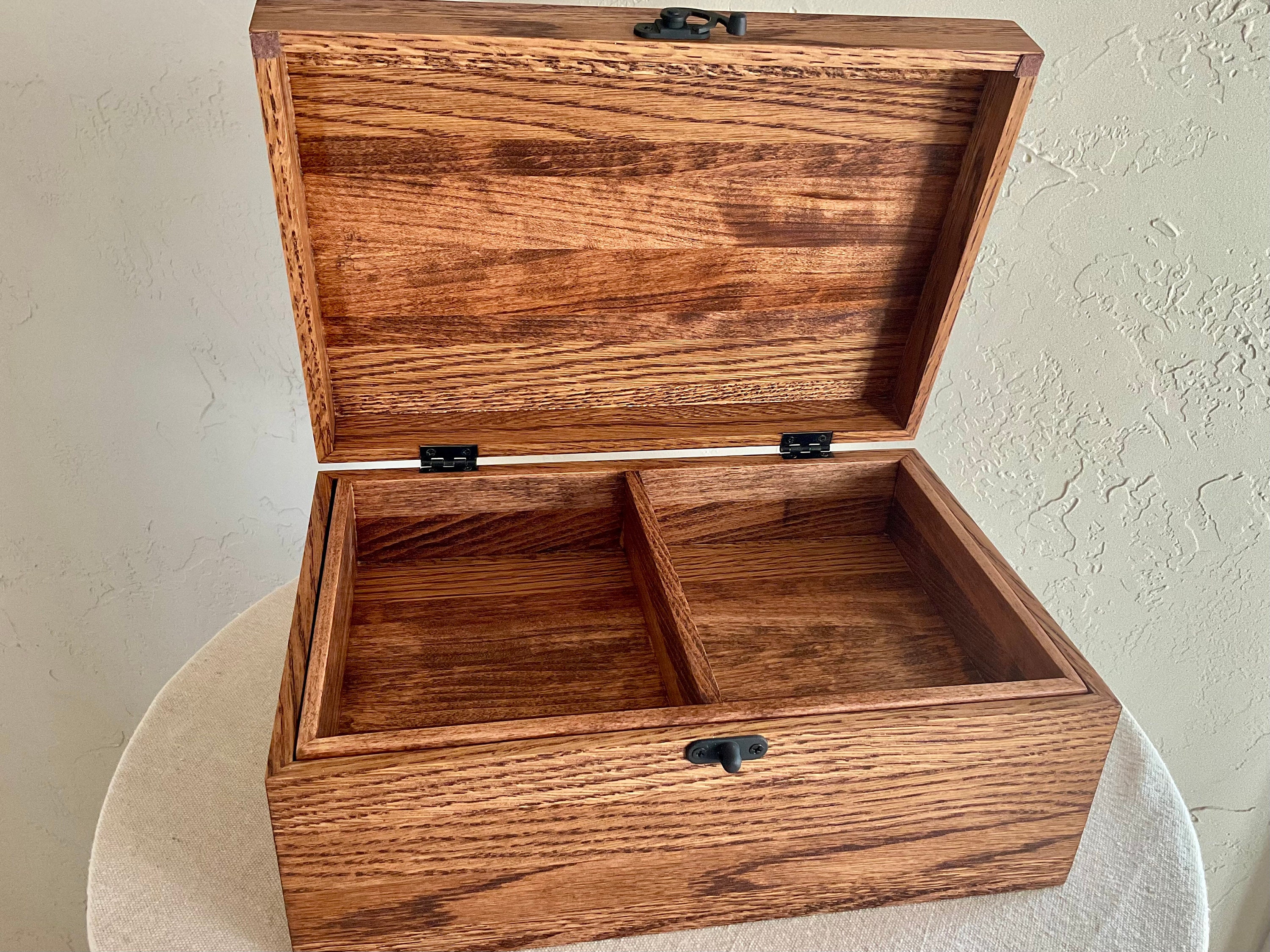 Red Oak and Cherry Keepsake Box - Etsy