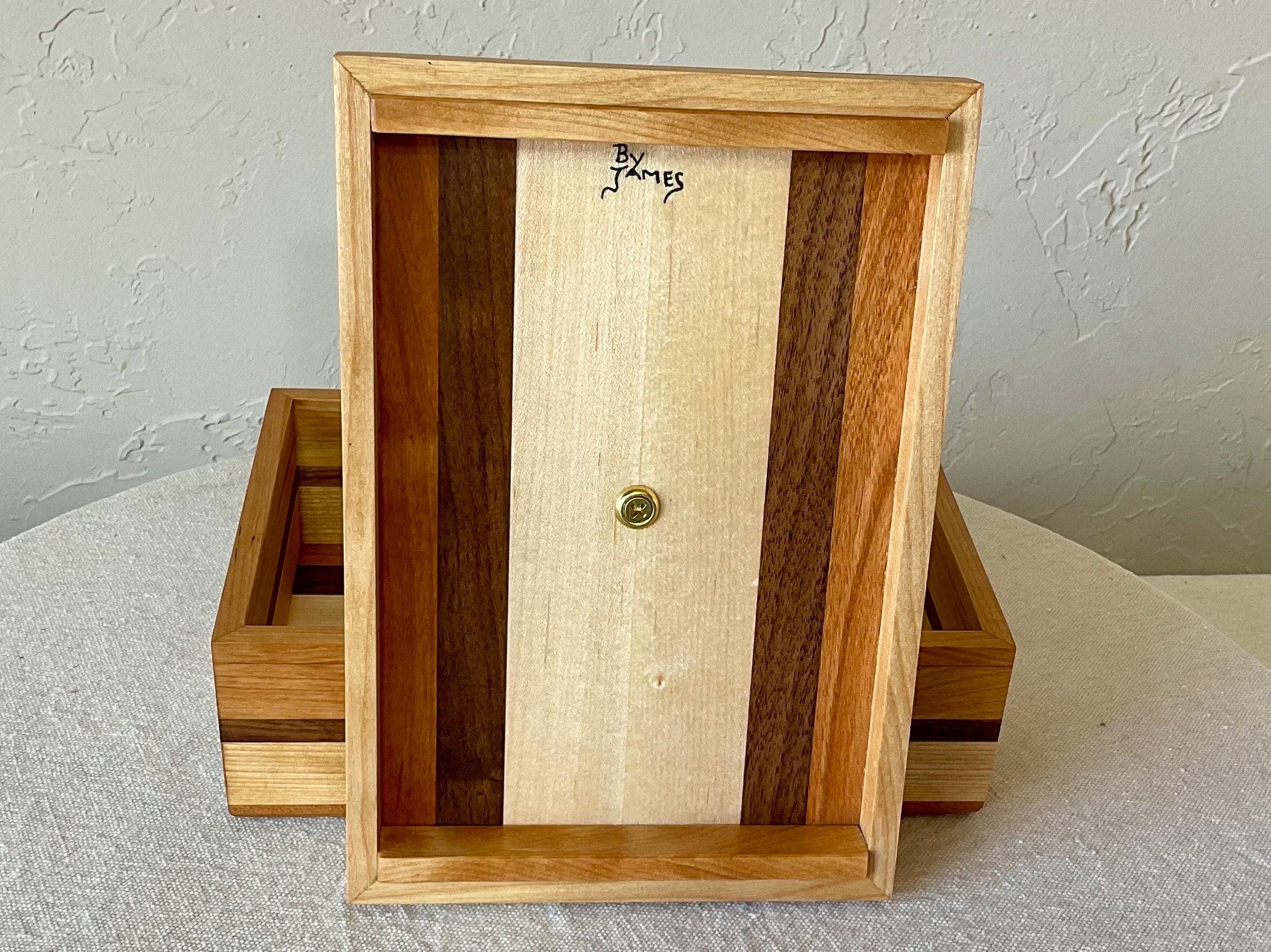 Hand Crafted Cherry Wood With Black Walnut and Maple Jewelry Box ...