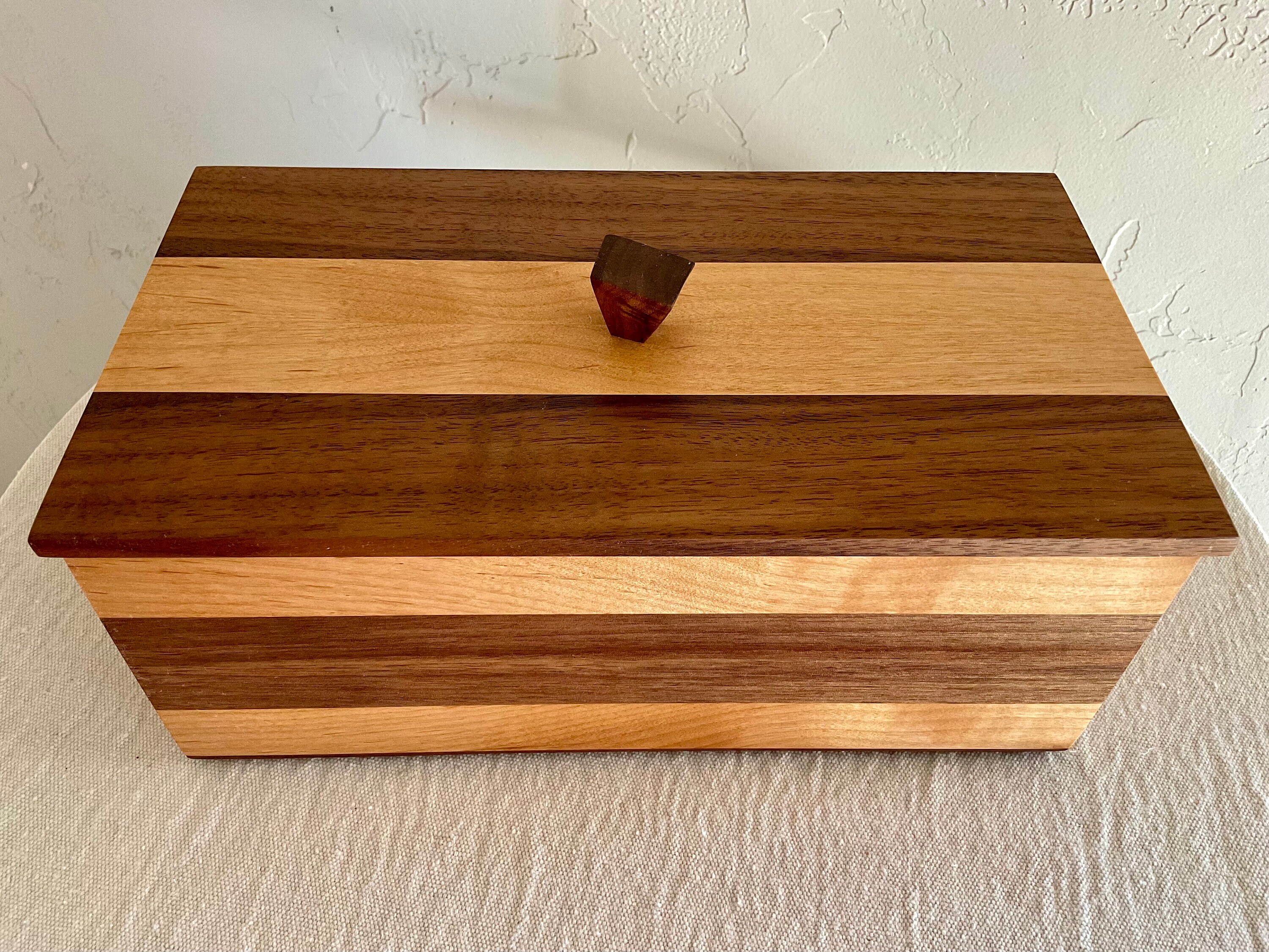 All American Hardwood Lift Top Box Jewelry Box and Keepsake Box, Made ...