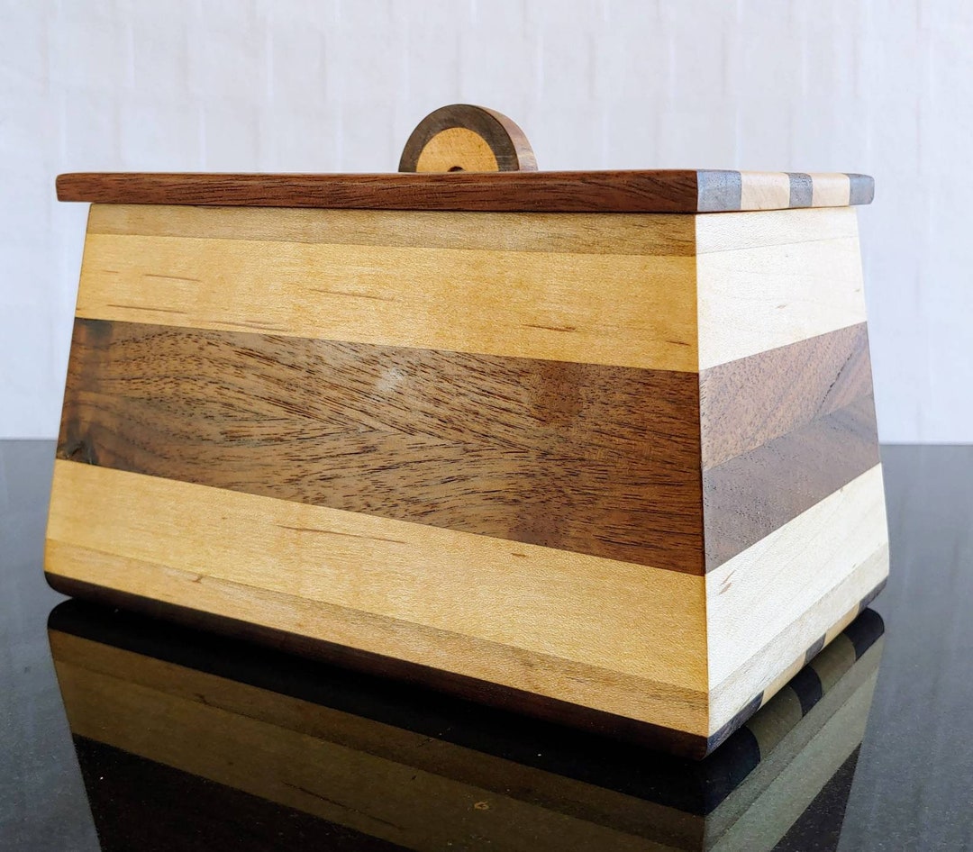 Hand Crafted Small Keepsake Box, Jewelry Box. Hard Maple With Black ...