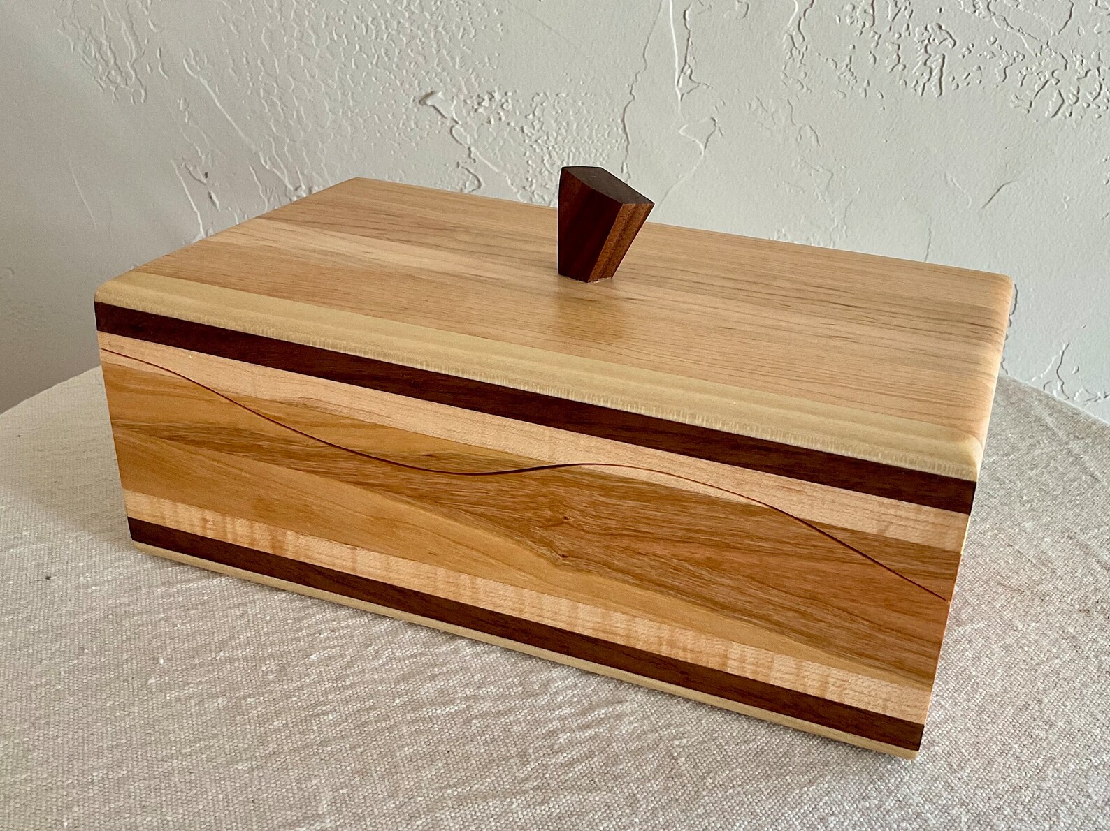 A Box That is Unique Art Ocean Wave Lift Top Box. Keepsake Box, Jewelry ...