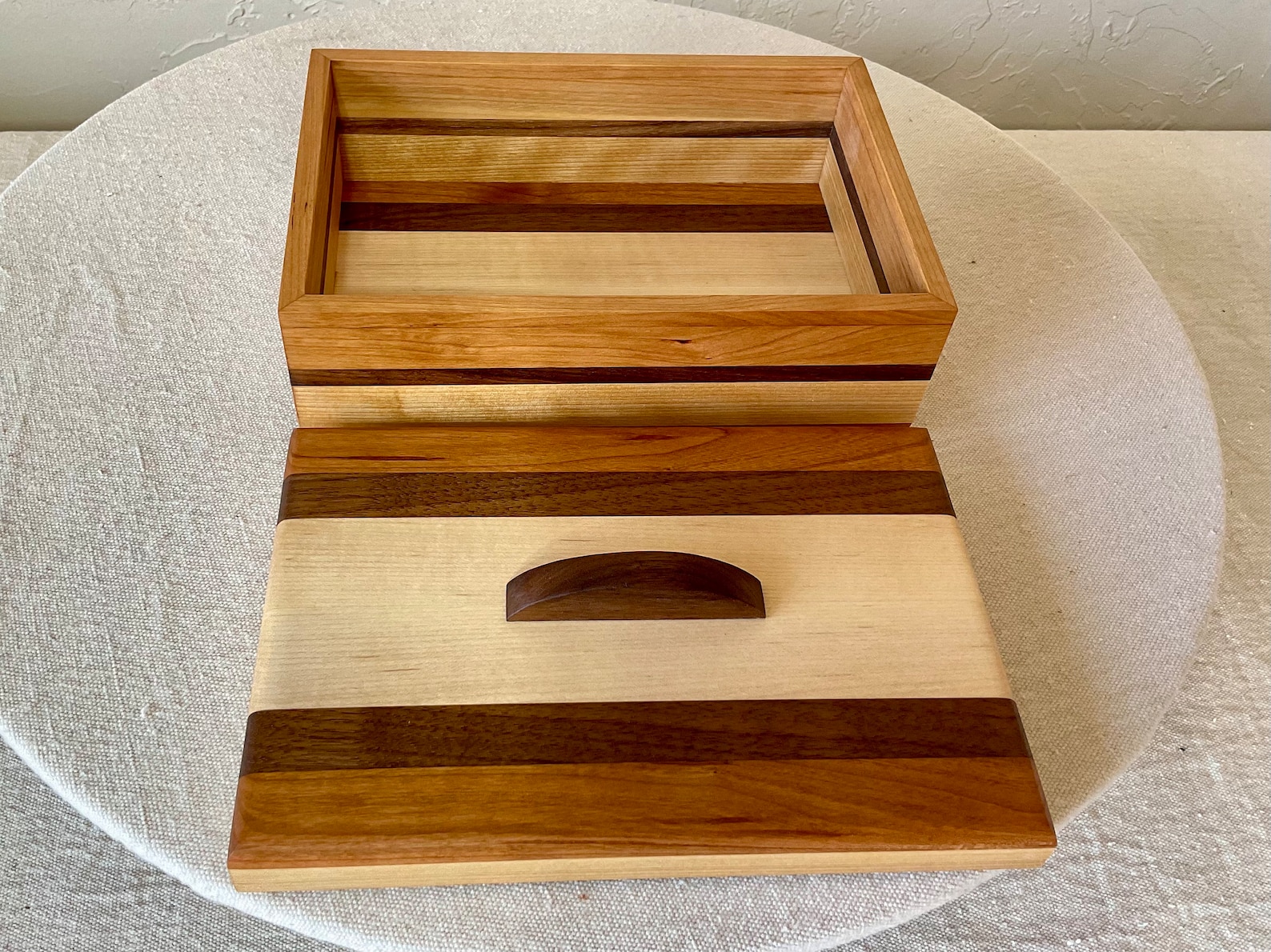 Hand Crafted Cherry Wood With Black Walnut and Maple Jewelry Box ...