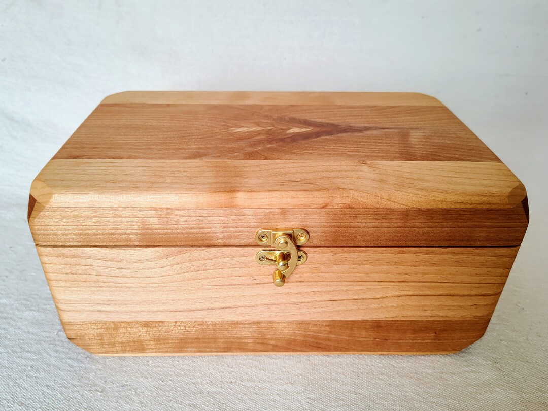 Handmade Solid Cherry Wood Jewelry Box, Keepsake Box. High Quality ...