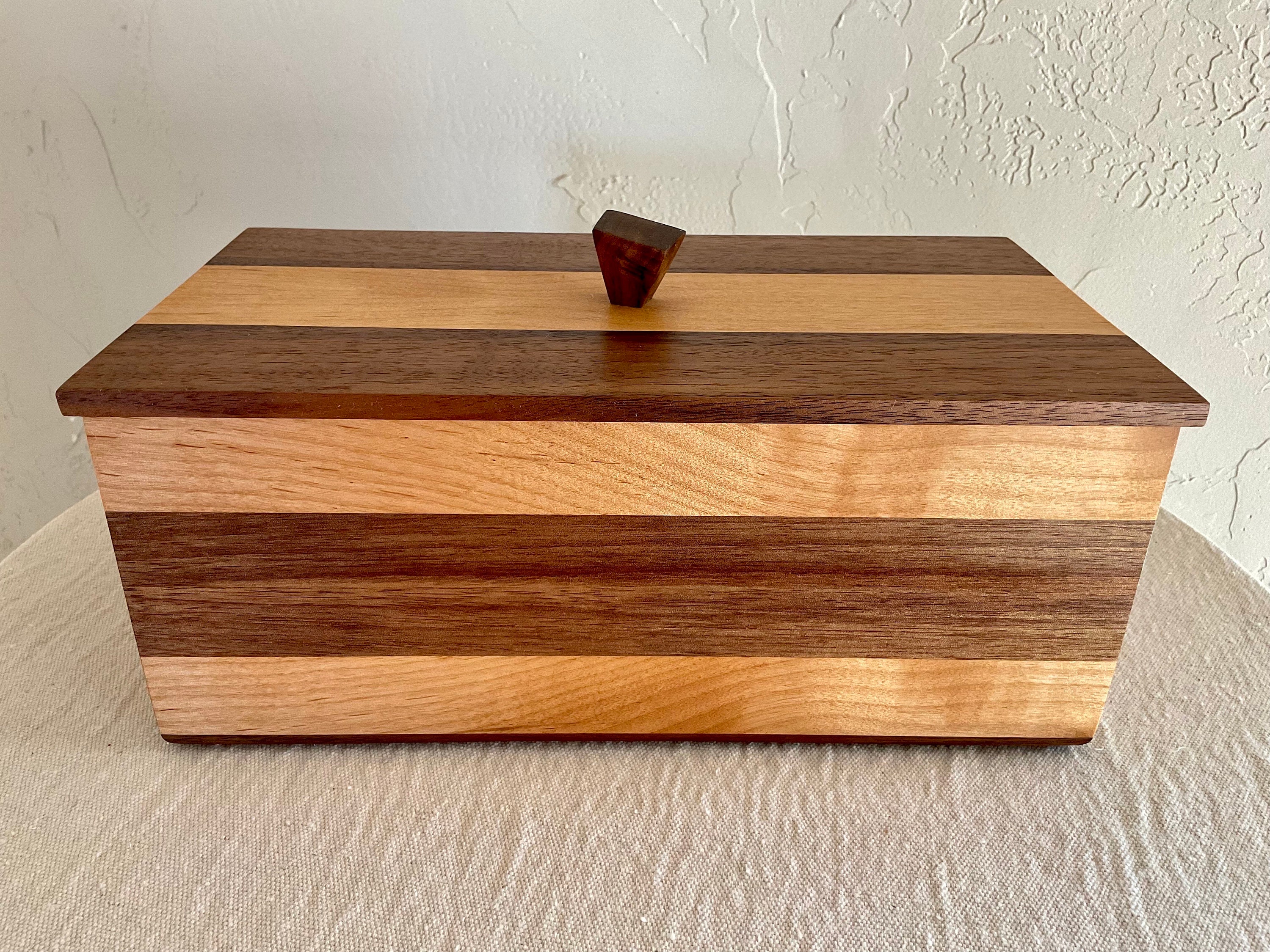 All American Hardwood Lift Top Box Jewelry Box and Keepsake Box, Made ...
