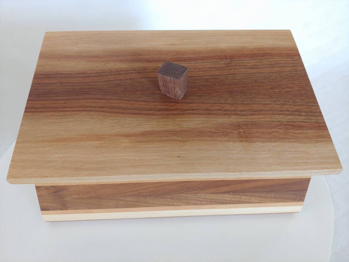 Unique Lift Top Keepsake Box, Jewelry Box. Made With Black Walnut, Hard ...