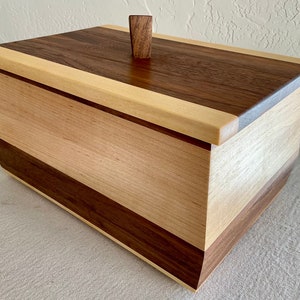 Unique American Hardwood Lift Top Box Jewelry Box and Keepsake Box ...