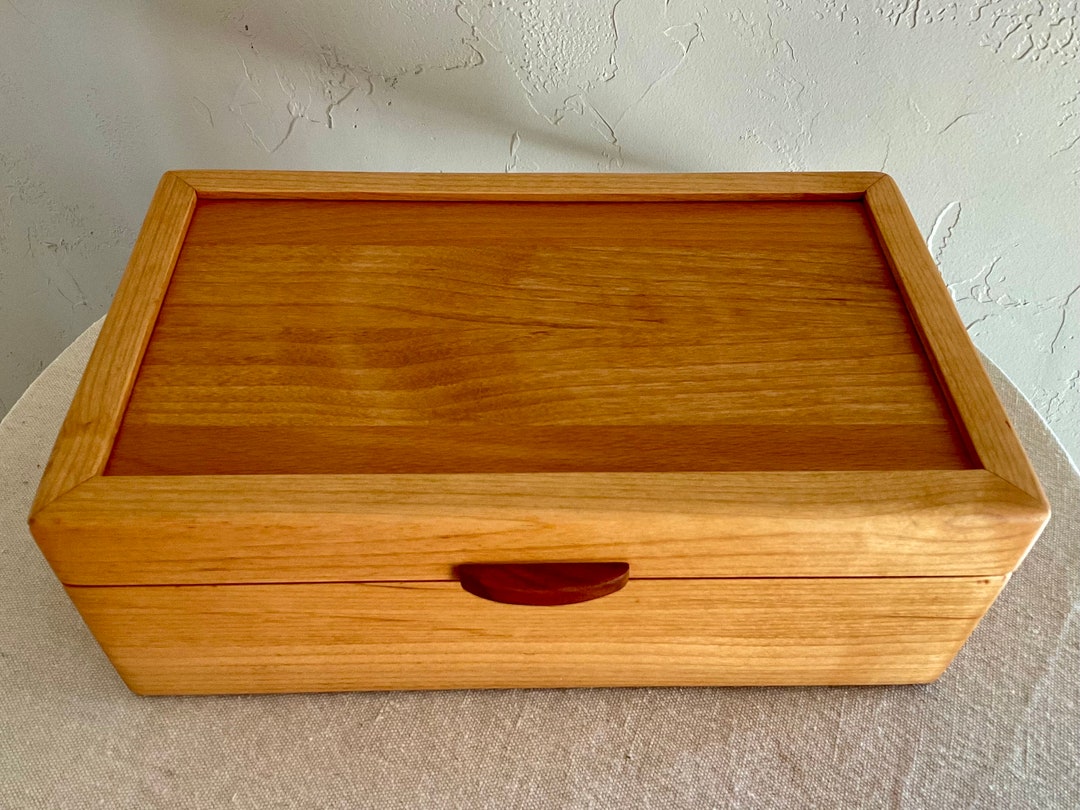 All Solid Cherry Wood Keepsake Box, Jewelry Box. - Etsy