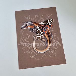 Gargoyle Gecko With Tiger Moth Wings PRINT Fey Reptile Artwork - Etsy