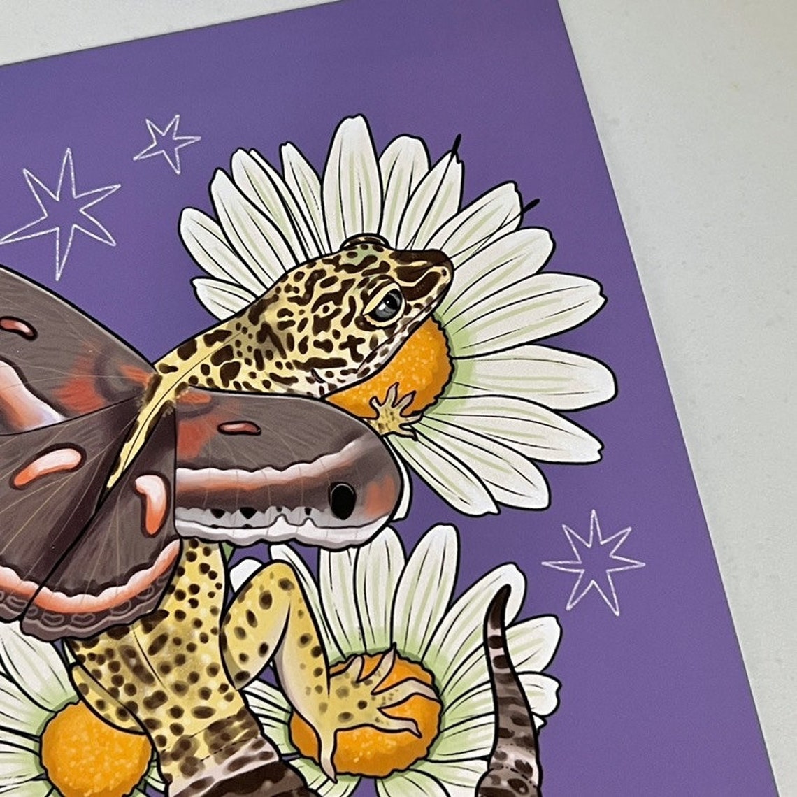 Leopard Gecko With Cecropia Moth Wings PRINT Fey Reptile - Etsy