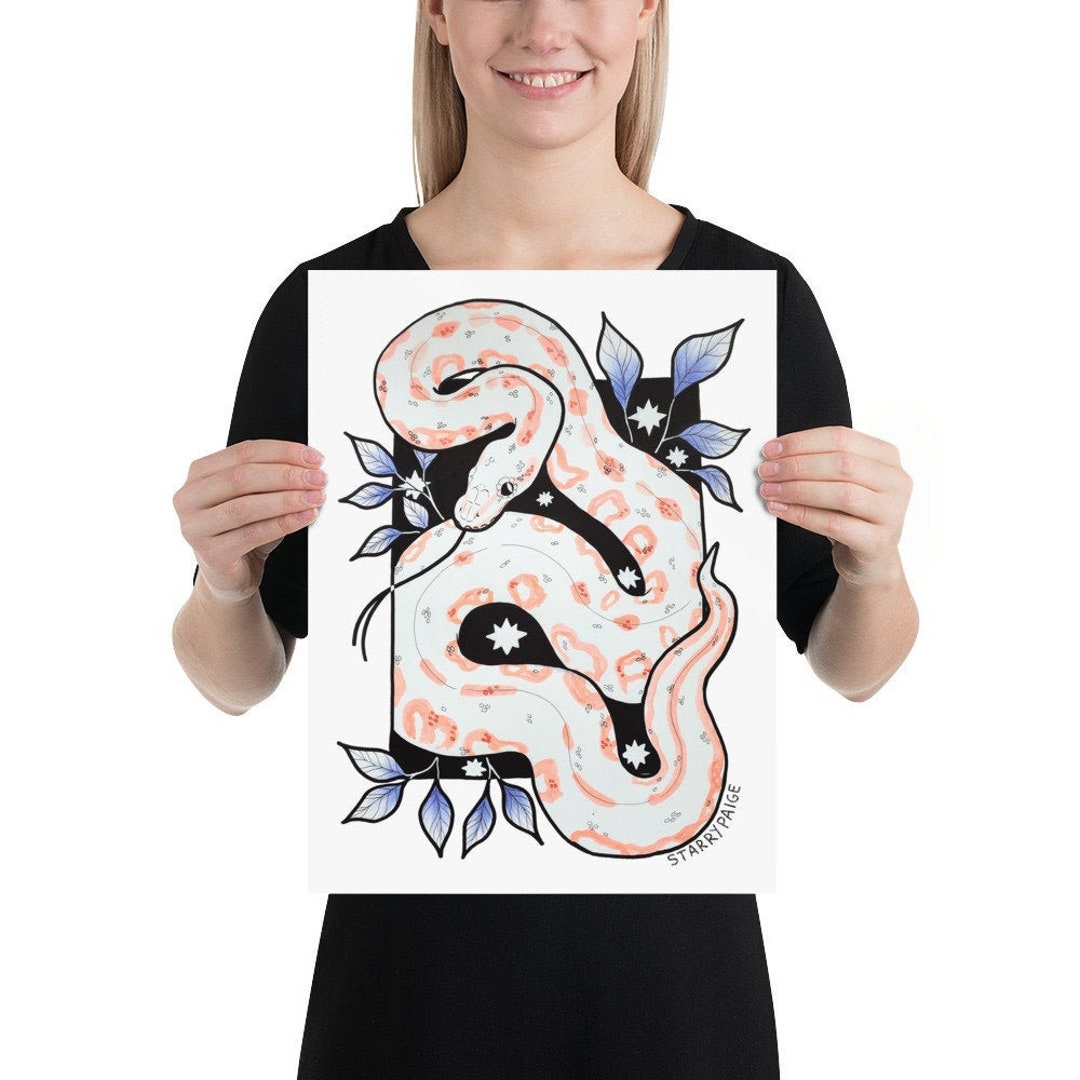 PRINT Albino Ball Python Snake Art Reptile Artwork - Etsy