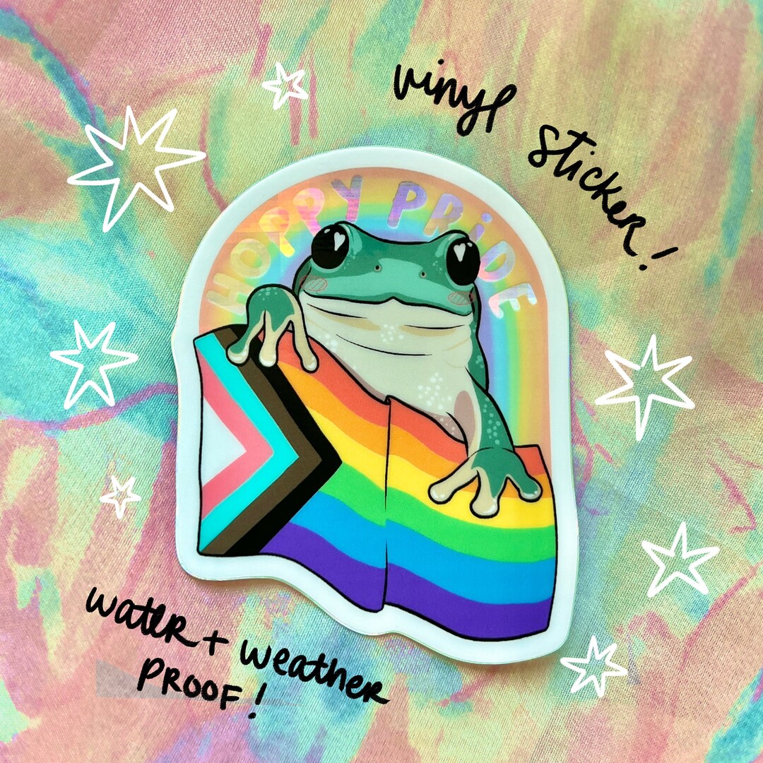 Pride Tree Frog Vinyl Sticker Holographic Amphibian Art - Etsy
