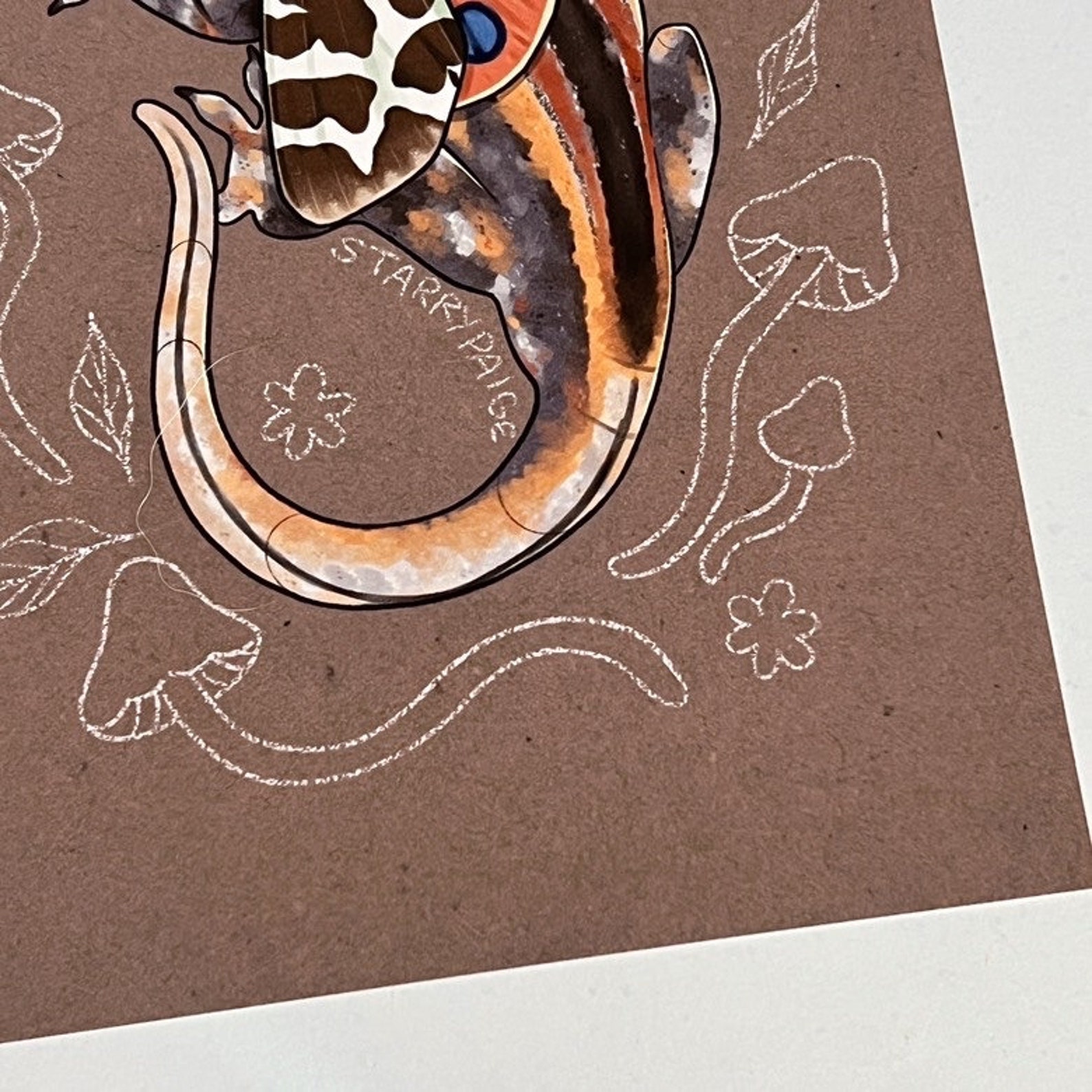 Gargoyle Gecko With Tiger Moth Wings PRINT Fey Reptile Artwork - Etsy