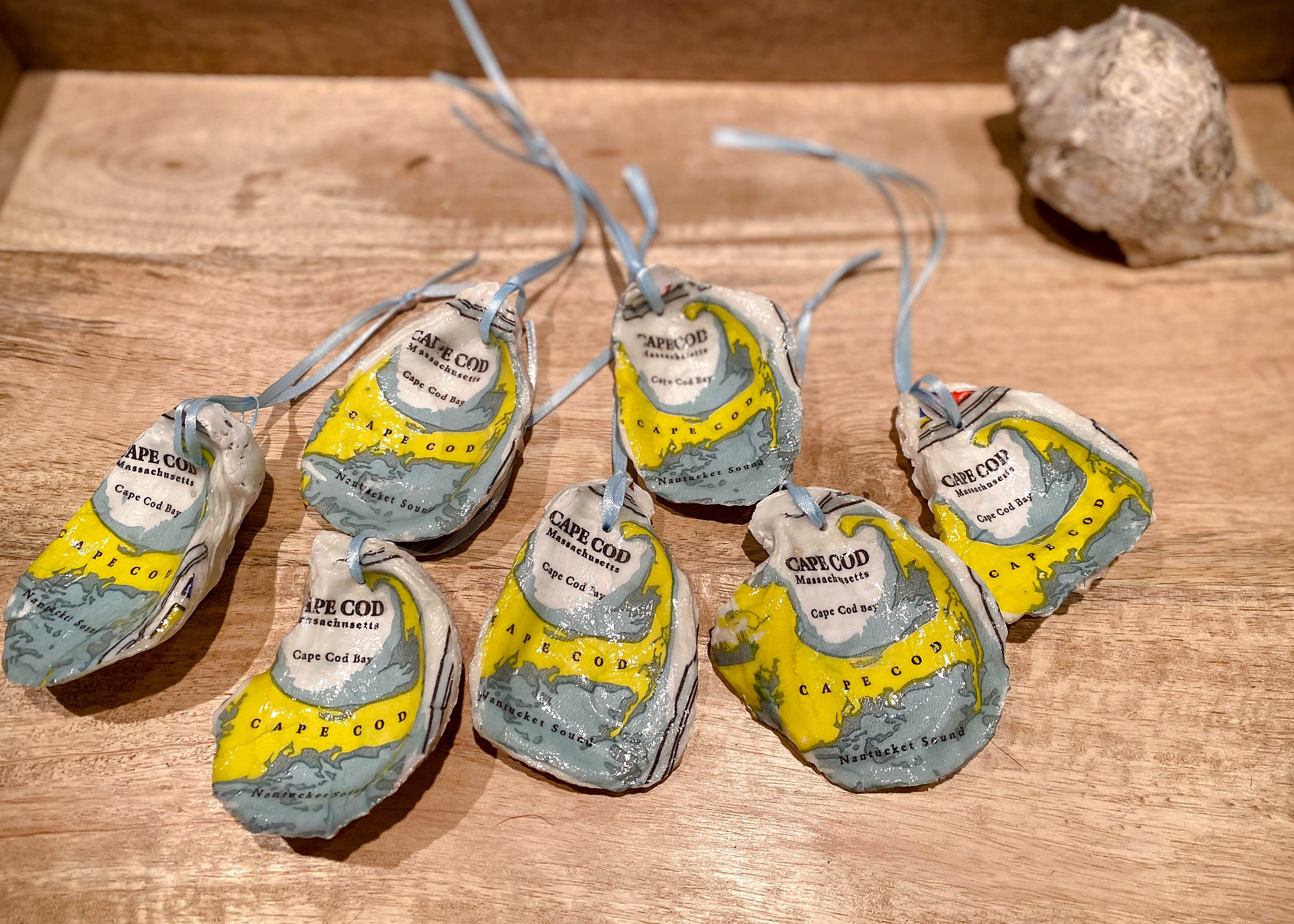 Cape Cod Map Oyster Shell Ornament in Gift Box - Etsy
