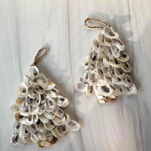 Mini Oyster Shell Christmas Tree Ornament - Etsy