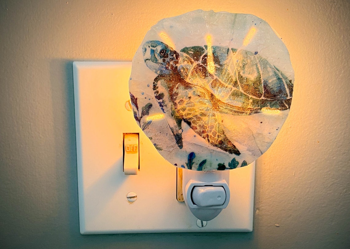 Sea Turtle Sand Dollar Plug in Night Light - Etsy