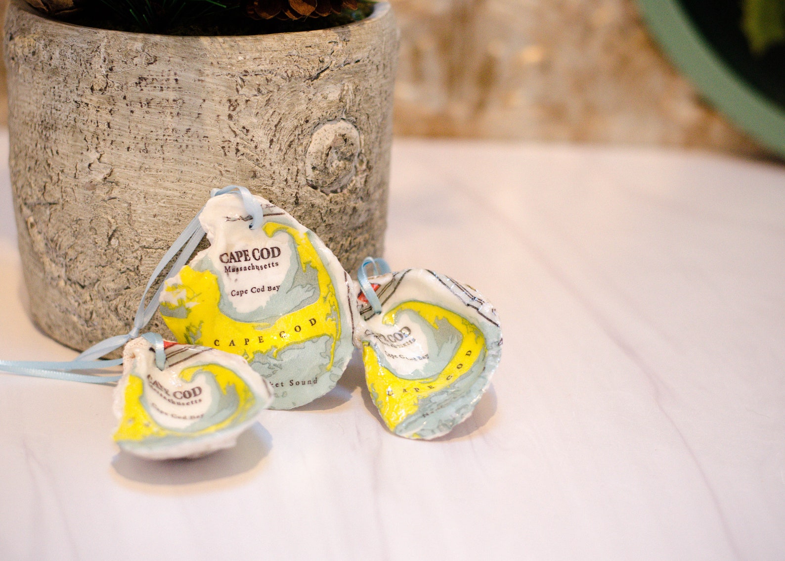 Cape Cod Map Oyster Shell Ornament in Gift Box - Etsy