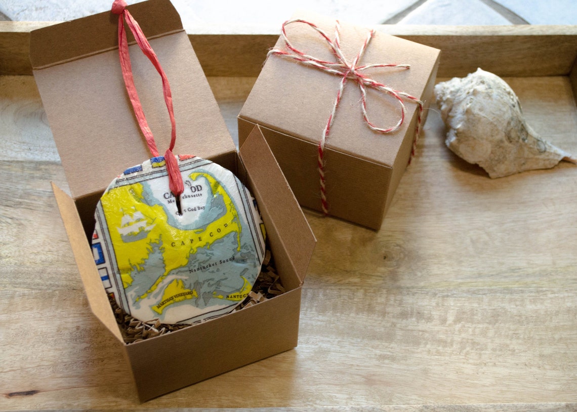 Cape Cod Map Sand Dollar Ornament in Gift Box - Etsy