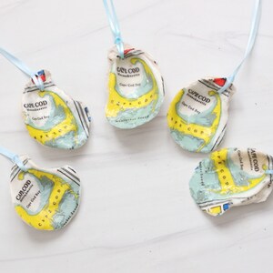Cape Cod Map Oyster Shell Ornament - Etsy