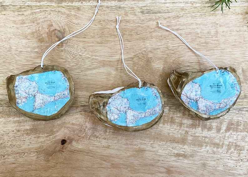 Cape Cod Map Oyster Shell Ornament - Etsy