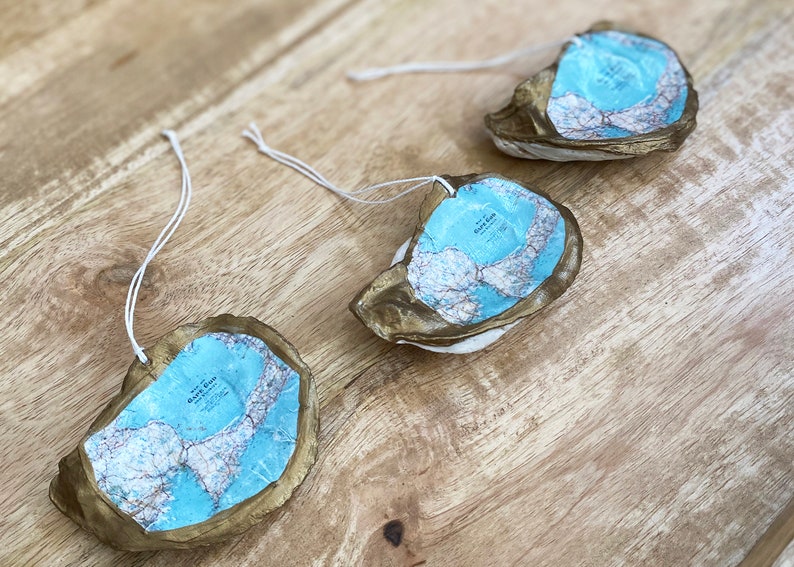 Cape Cod Map Oyster Shell Ornament - Etsy