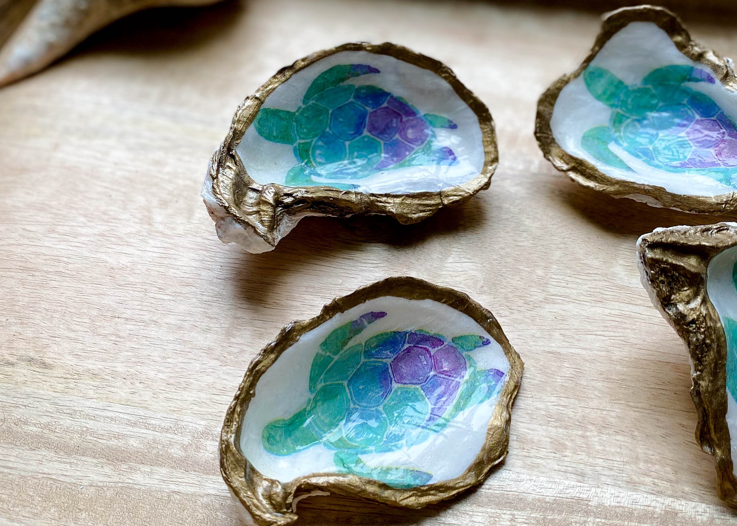 Sea Turtle Oyster Shell Ring Dish - Etsy