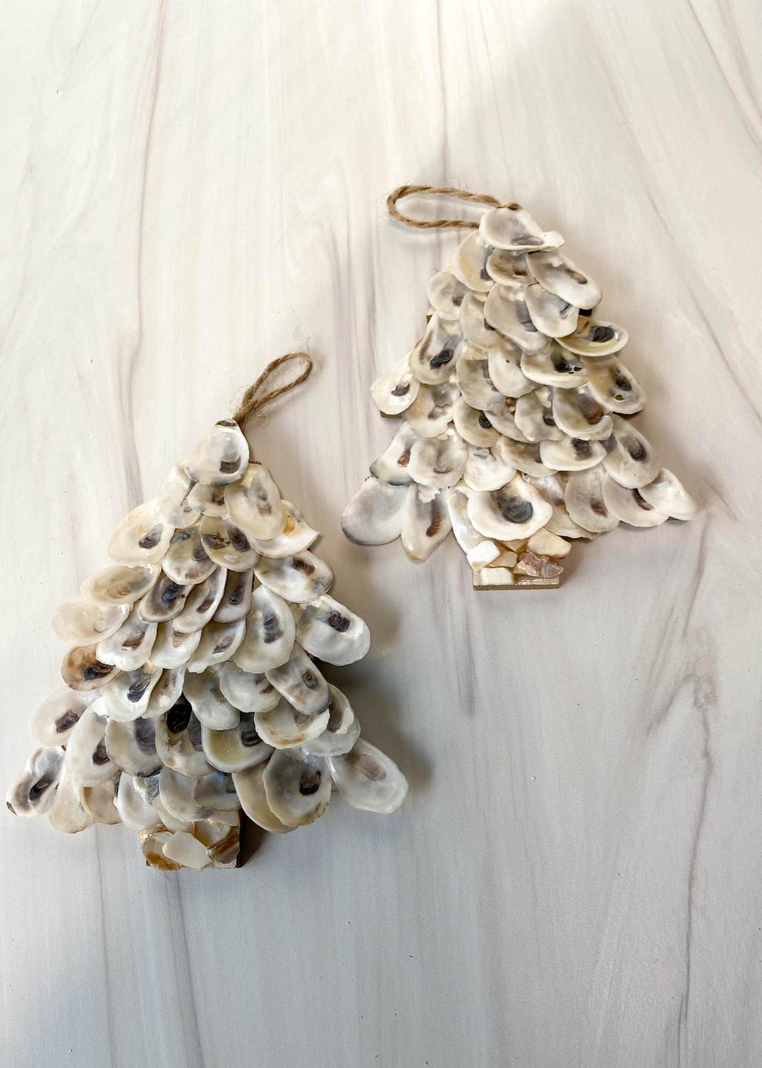 Mini Oyster Shell Christmas Tree Ornament - Etsy