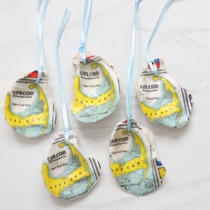 Cape Cod Map Oyster Shell Ornament - Etsy