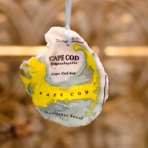 Cape Cod Map Oyster Shell Ornament - Etsy