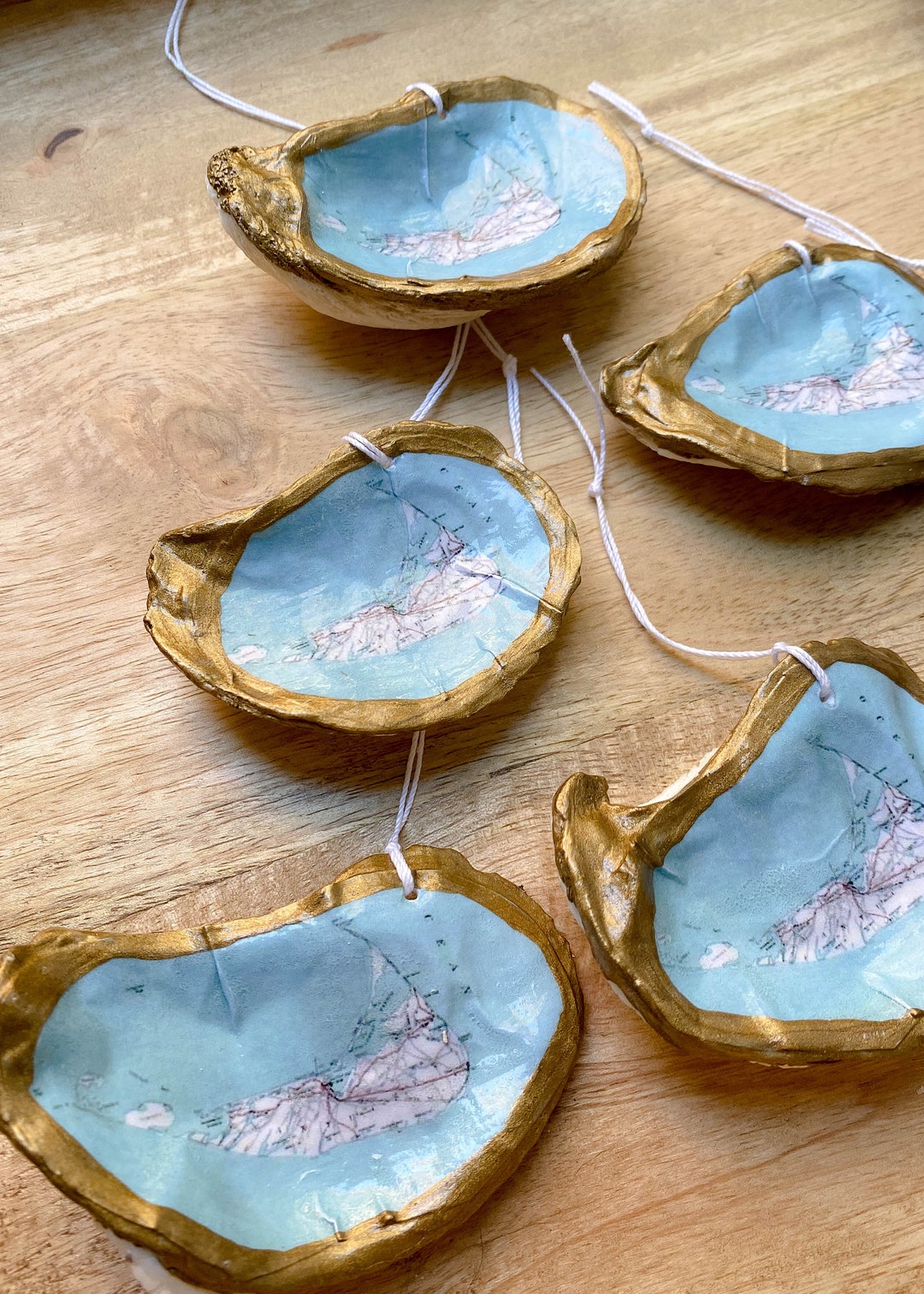 Nantucket Map Oyster Shell Ornament - Etsy