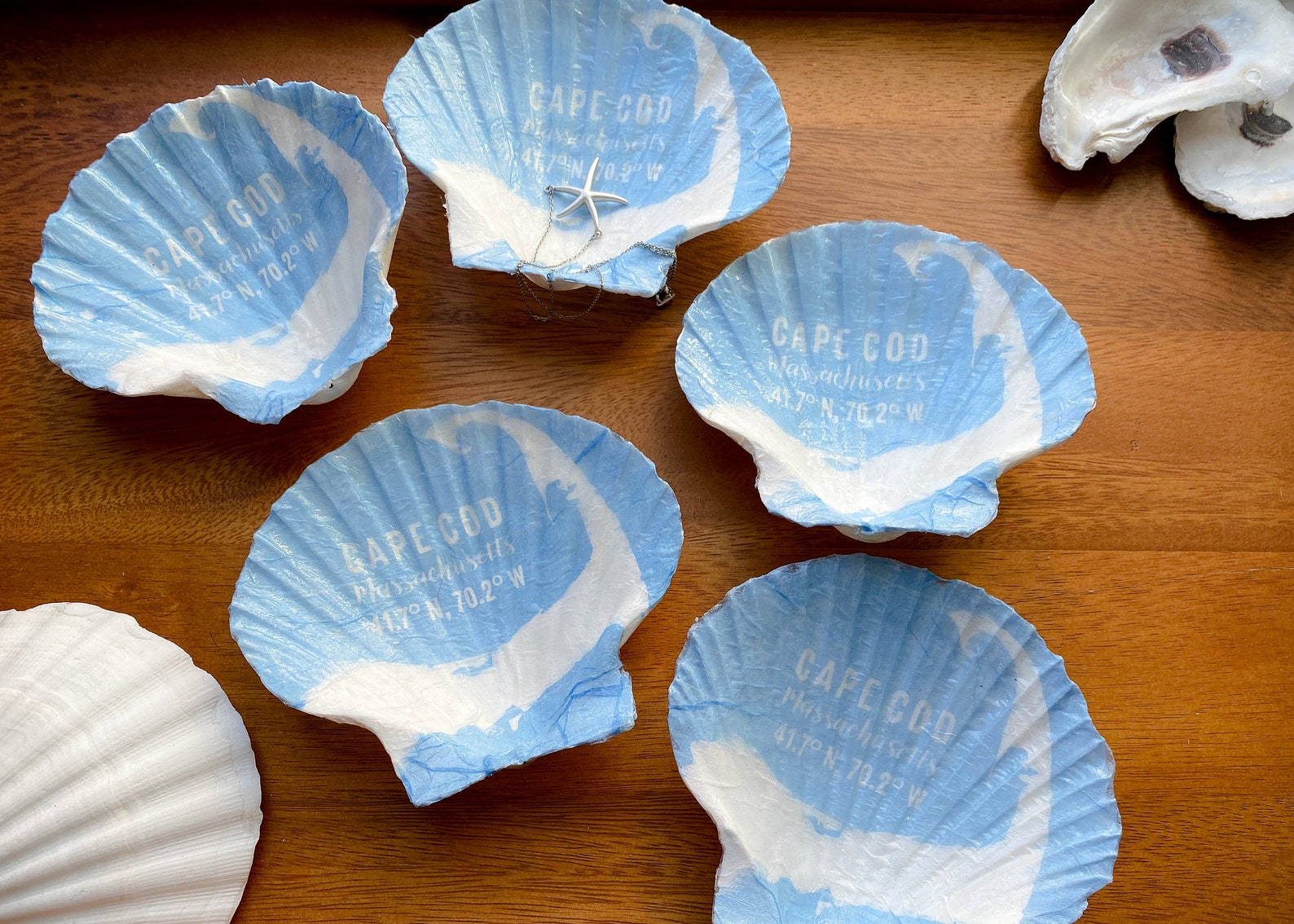 Cape Cod Map Scallop Shell Trinket Dish - Etsy
