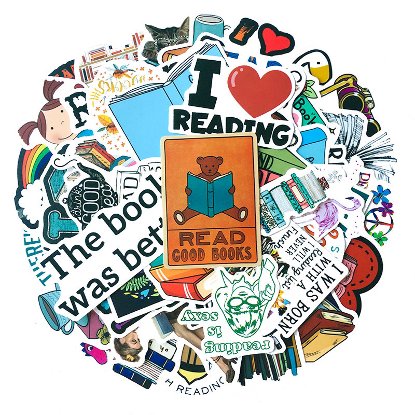 Love Reading Sticker Set Love to Read 50pc Laptop Phone - Etsy