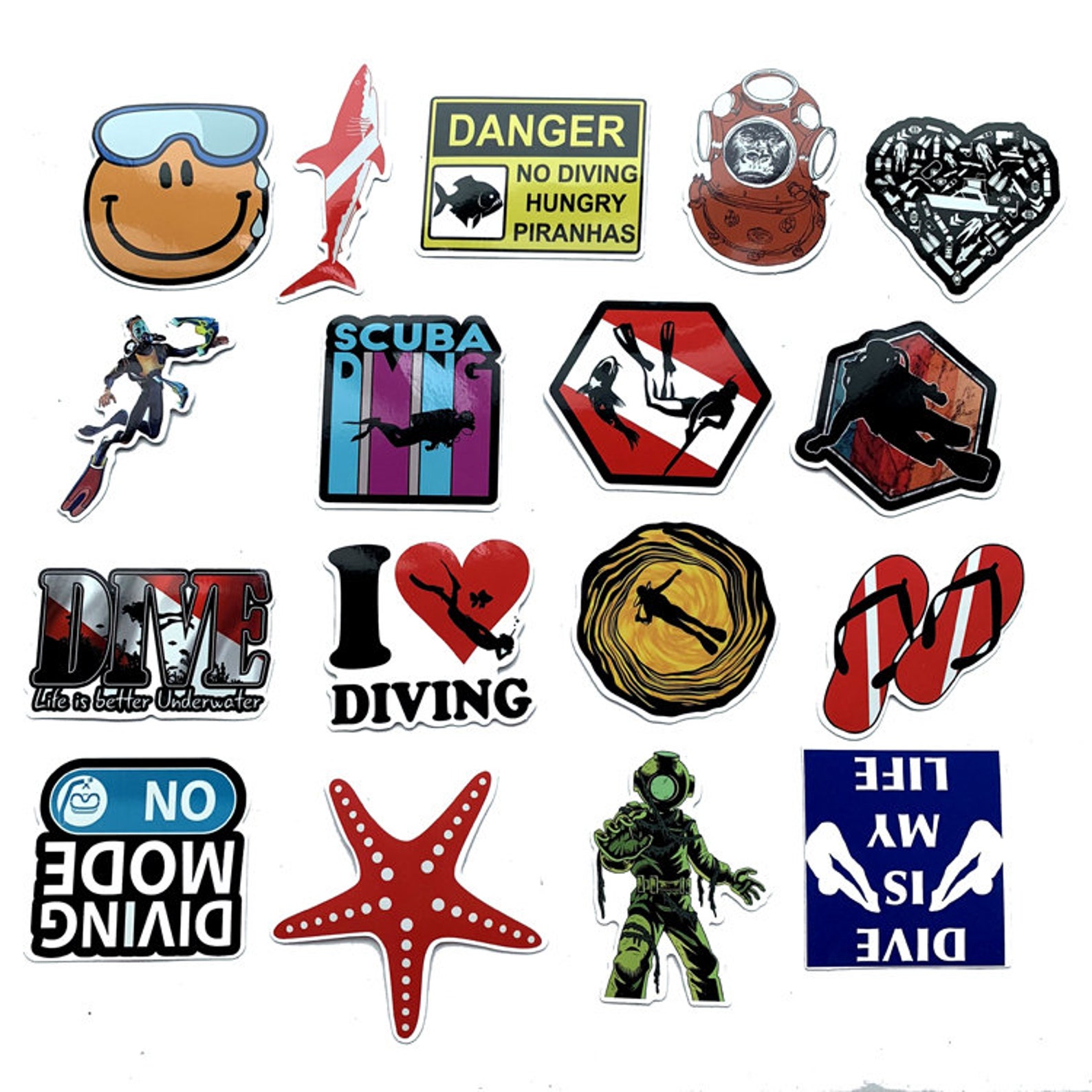 SCUBA Diving Sticker Set Dive Life 60pc Laptop Phone | Etsy