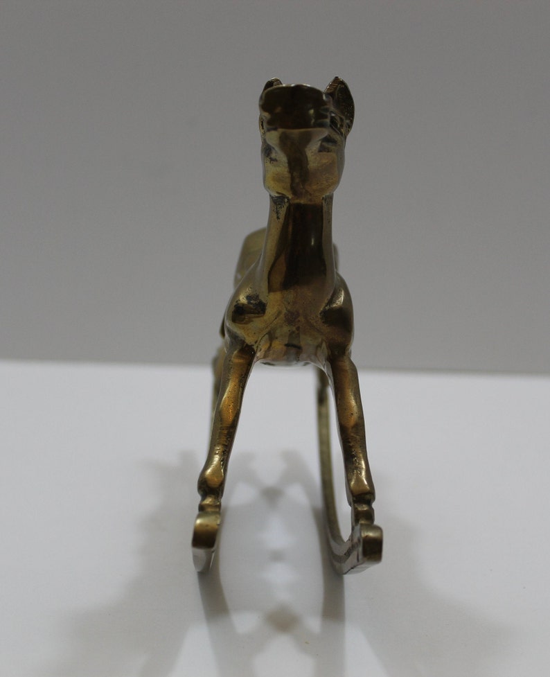 Vintage Solid Brass Rocking Horse Figurine Statue Taiwan - Etsy