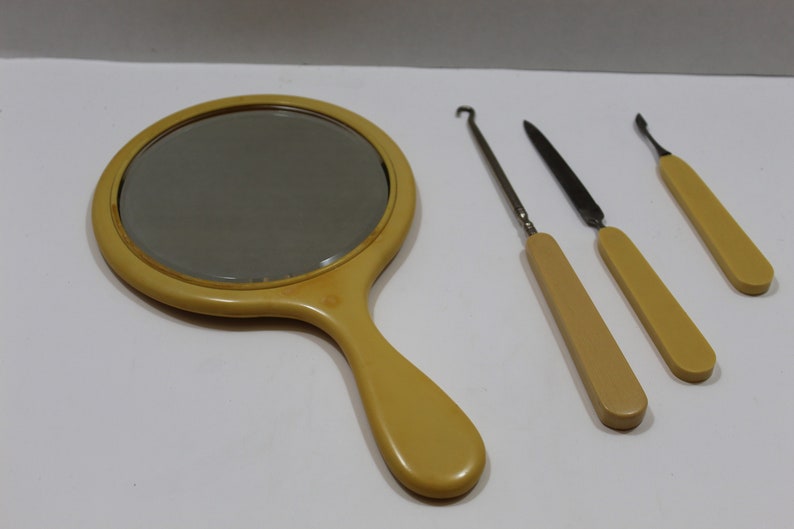 Vintage Ivory Celluloid Pyralin 8 Piece Vanity Set Early - Etsy