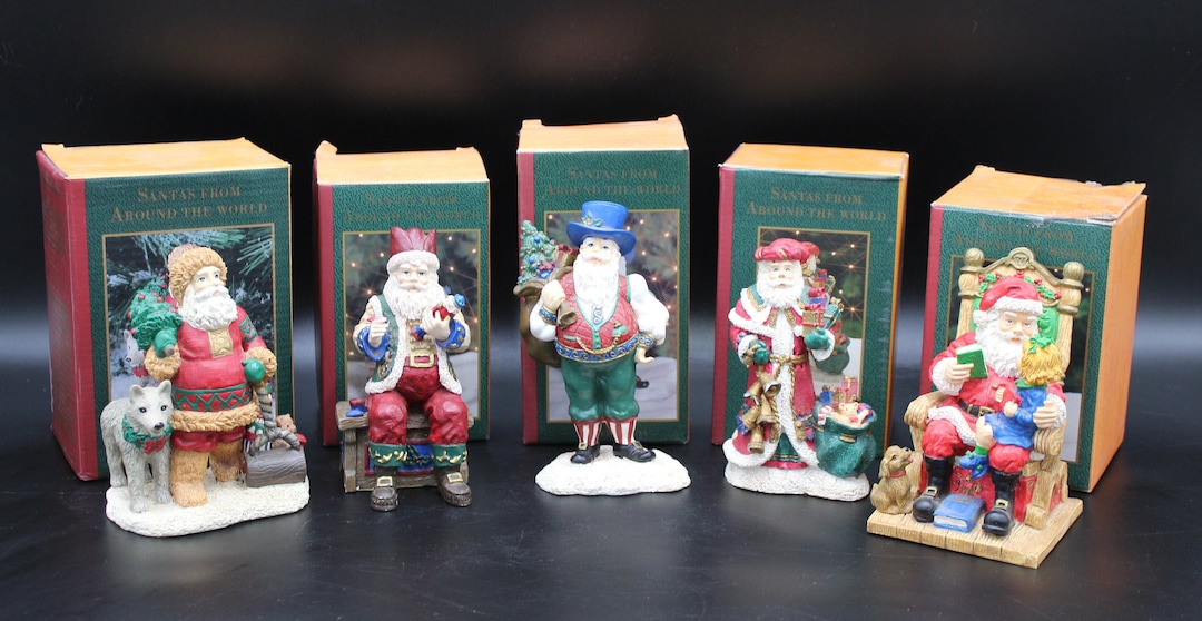 Vintage Santas From Around the World Collection Christmas Figurines ...