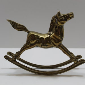 Vintage Solid Brass Rocking Horse Figurine Statue Taiwan - Etsy