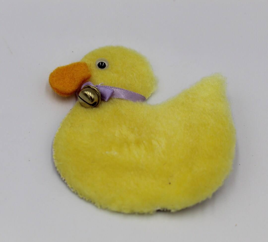 Vintage Yellow Faux Fur Duckling With Bell: Easter Gift Adornment - Etsy