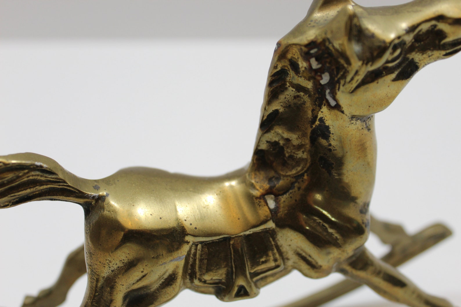 Vintage Solid Brass Rocking Horse Figurine Statue Taiwan - Etsy
