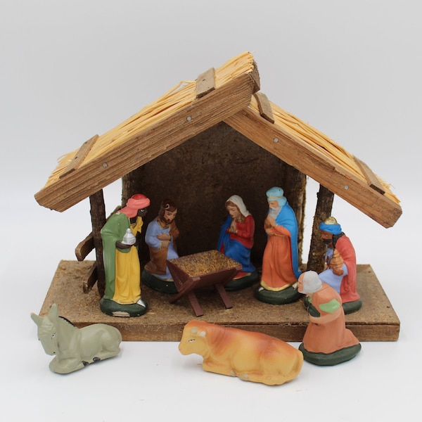 Vintage Paper Mache Nativity Figurines - Etsy
