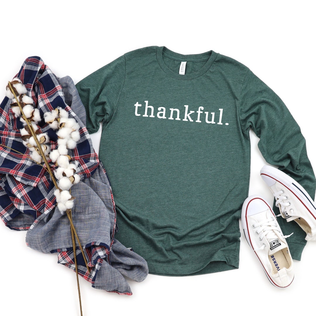 THANKFUL Shirt - Thankful Long Sleeve Shirt - Girls Thankful Shirt ...