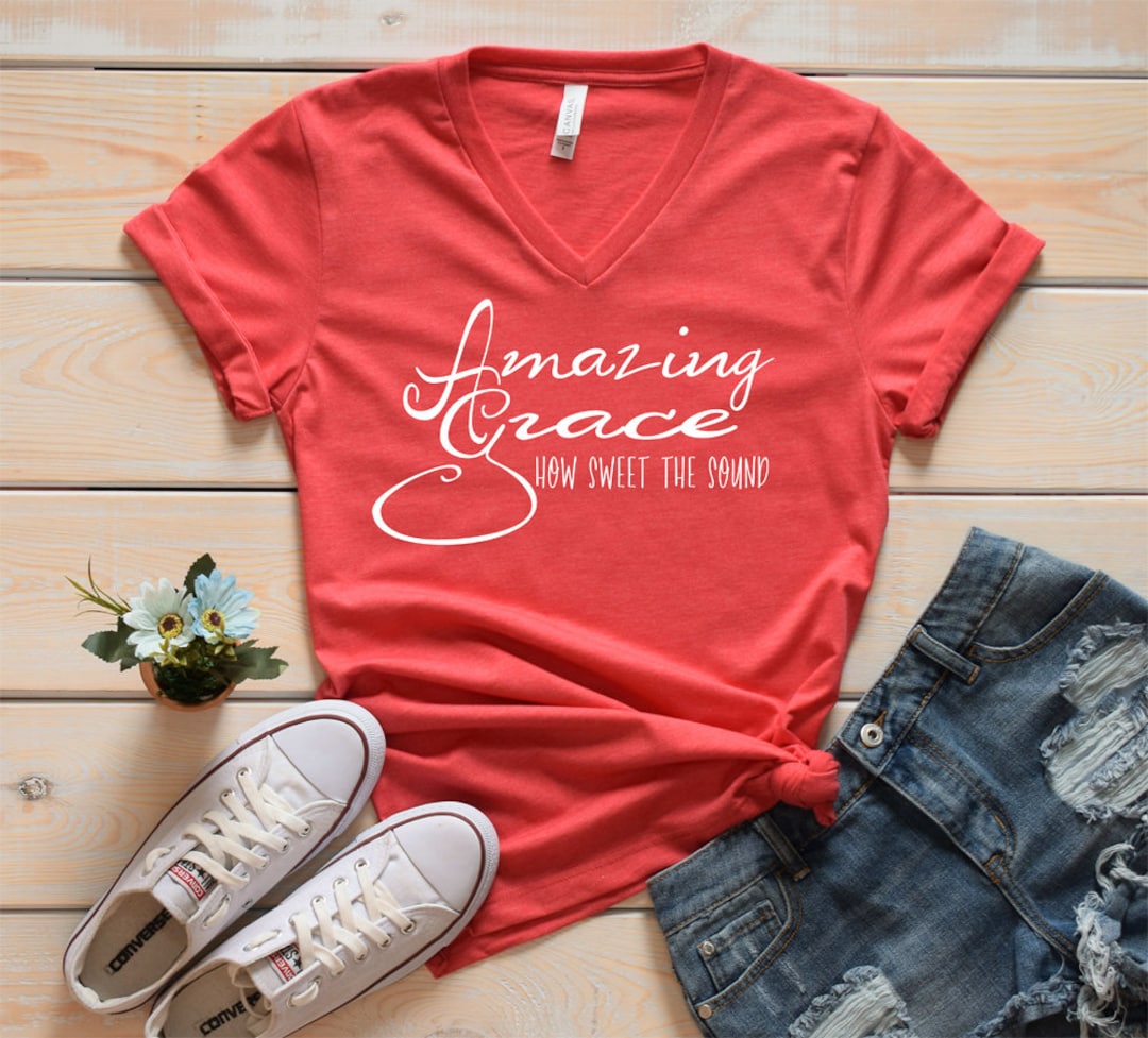 Amazing Grace Shirt - Christian Shirt - Faith Shirt - Women's Christian ...
