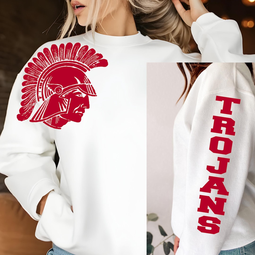 Trojans Mascot Sweatshirt - Mascot Sweatshirts - School Mascot Crewneck ...