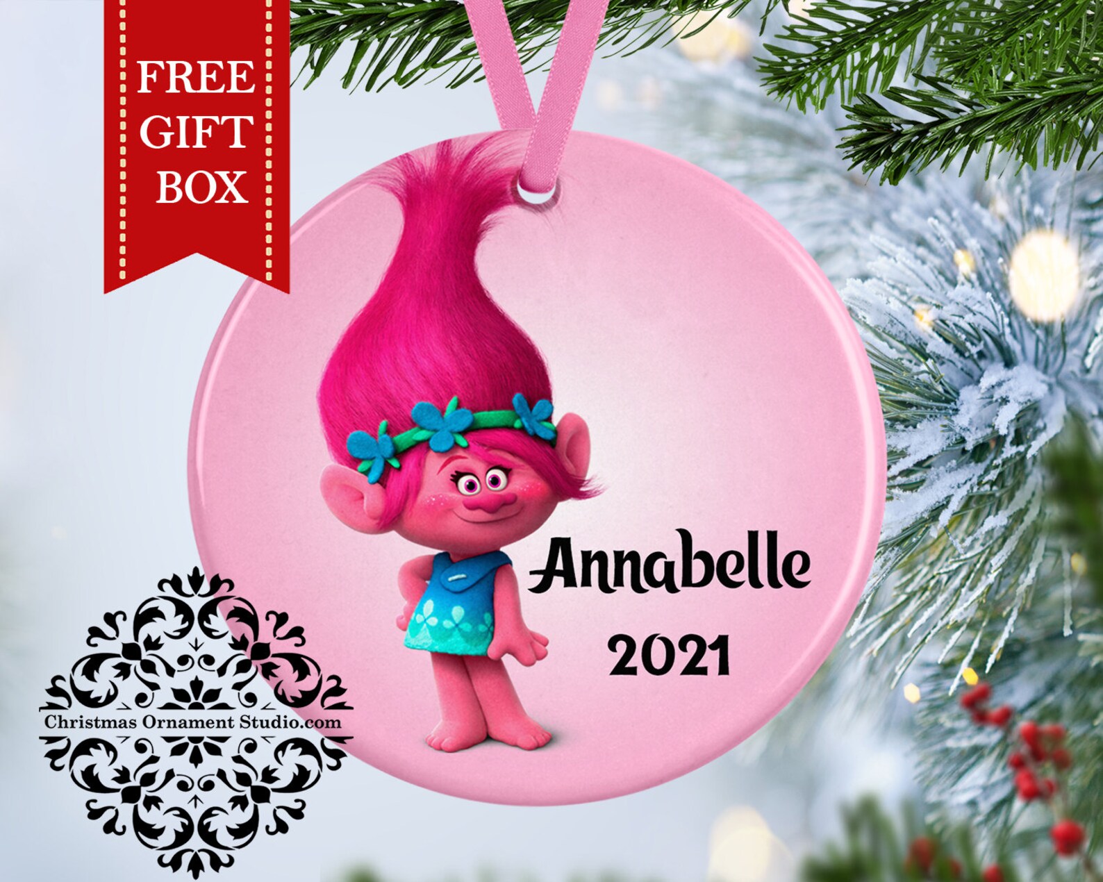 Trolls Christmas Ornament-Poppy Christmas Ornament-Kids | Etsy