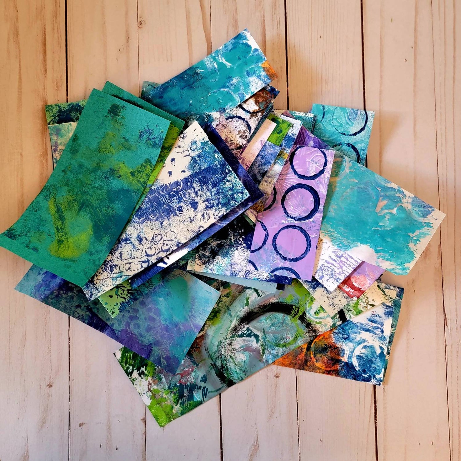 Mixed Media Collage Paper Kits Hand Painted Papers.40 Piece - Etsy