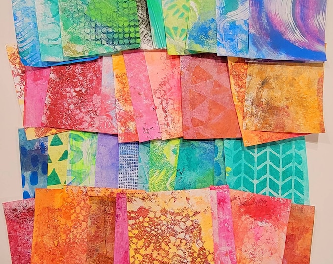 Mixed Media, Collage Paper Kits, Hand Painted Papers, Gelli Collage ...