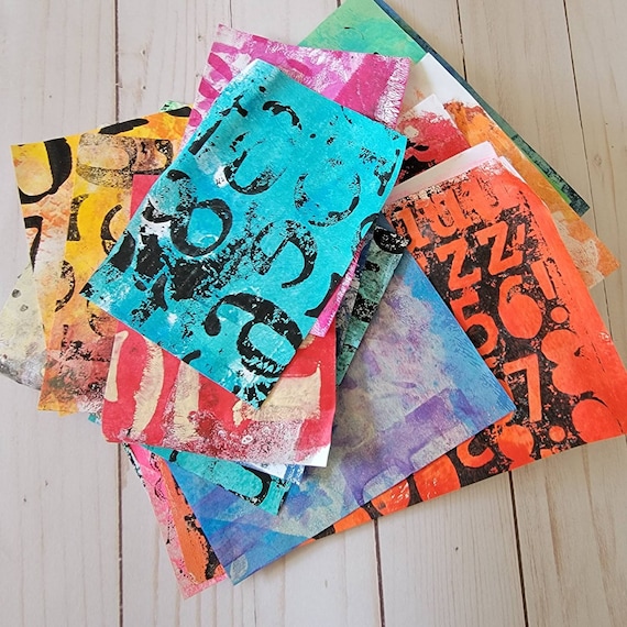 Numbers & Letters Mixed Media Collage Paper Kits Hand - Etsy