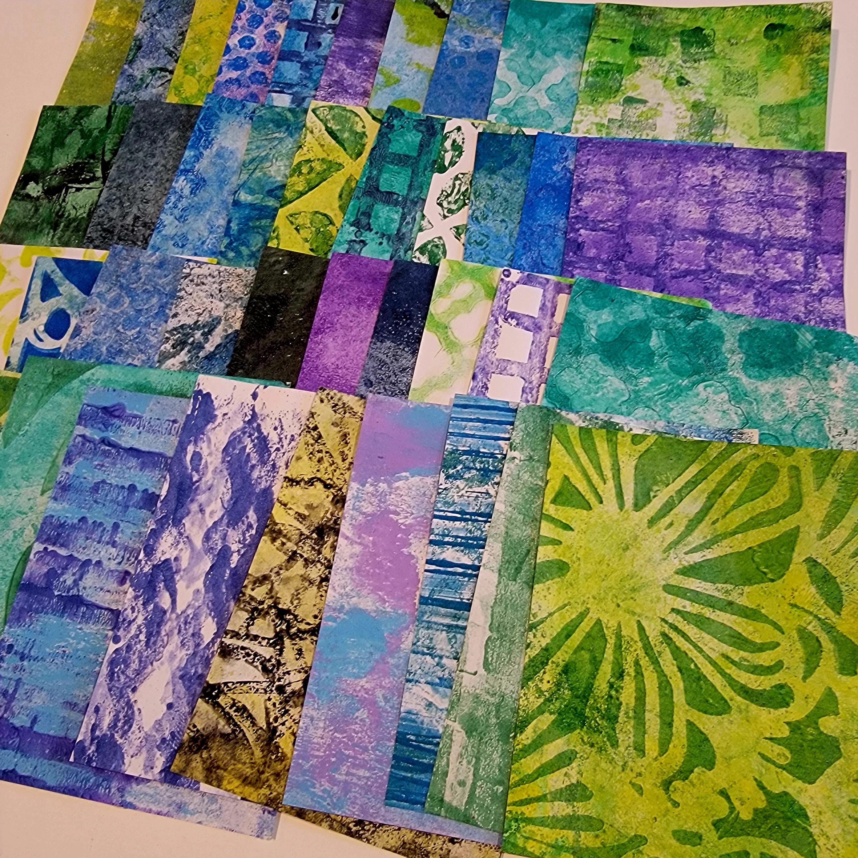 Multicolormixed Media, Large Collage Paper Kits, Hand Painted Papers ...