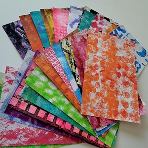 Multicolormixed Media, Collage Paper Kits, Hand Painted Papers. 24 ...
