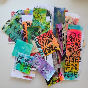 Mixed Media collage paper kits Hand painted papers.40 piece | Etsy